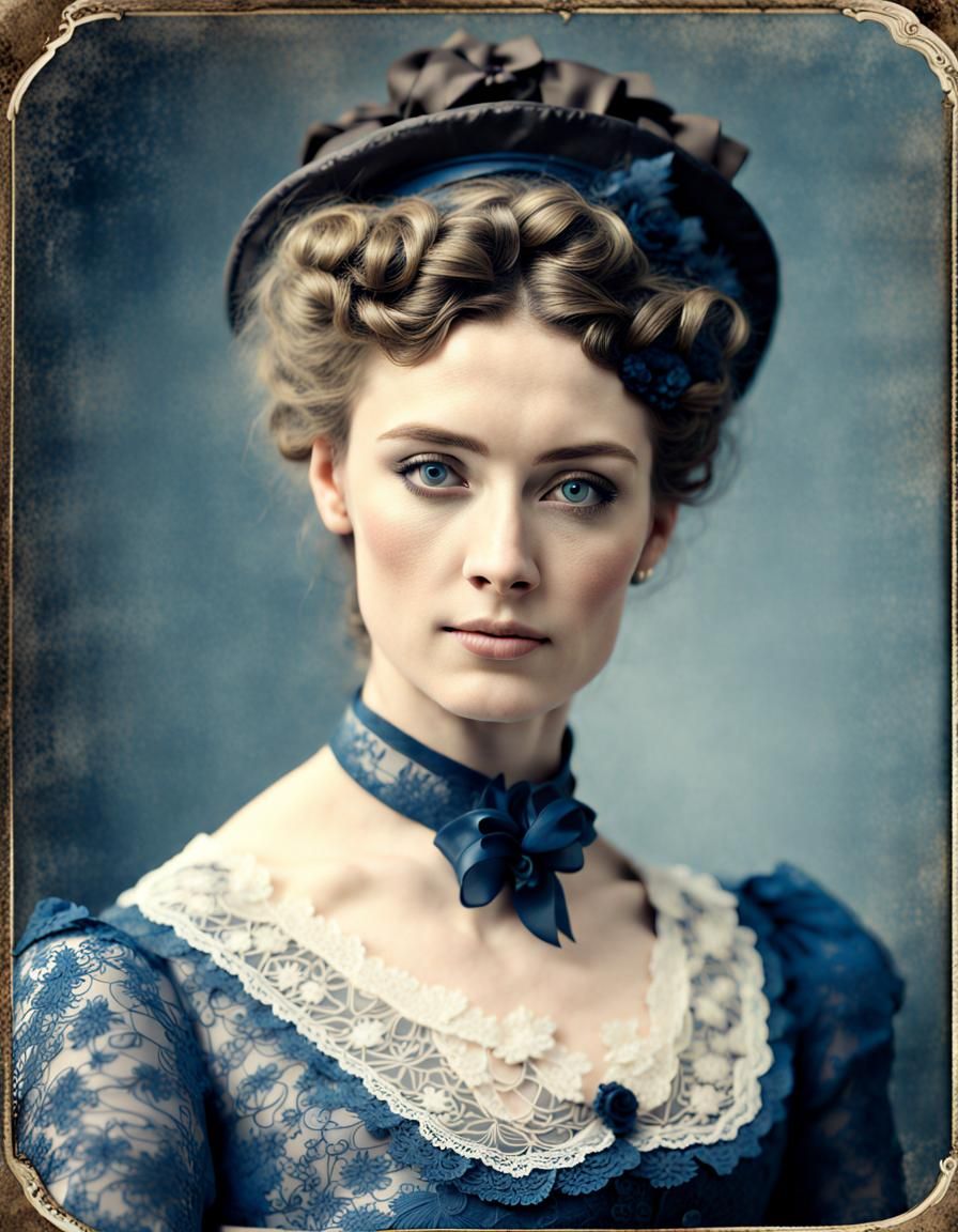 Colorized photographic Portrait of gorgeous Victorian Lady - AI ...
