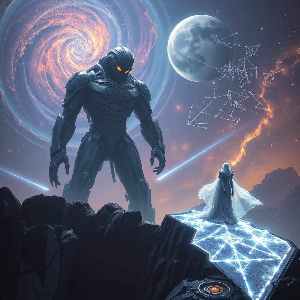 Ethereal Apocalypse: Star-Eater Confronts Silver Q... - AI Art