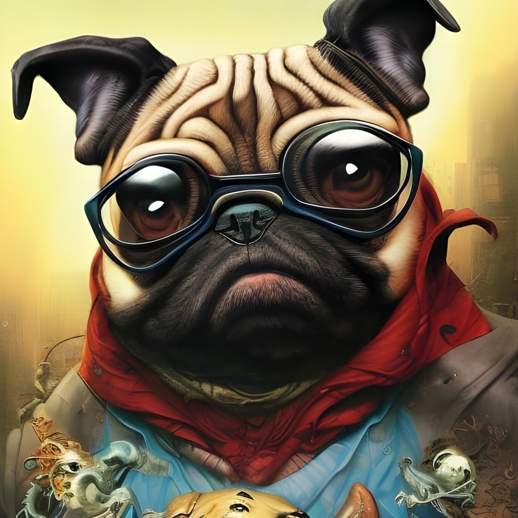 Professor X-Pug - AI Generated Artwork - NightCafe Creator