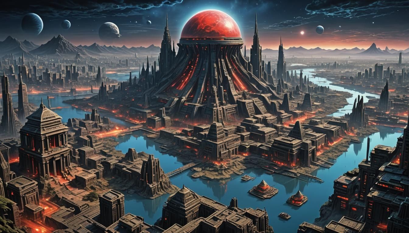 Alien Mega City - AI Generated Artwork - NightCafe Creator