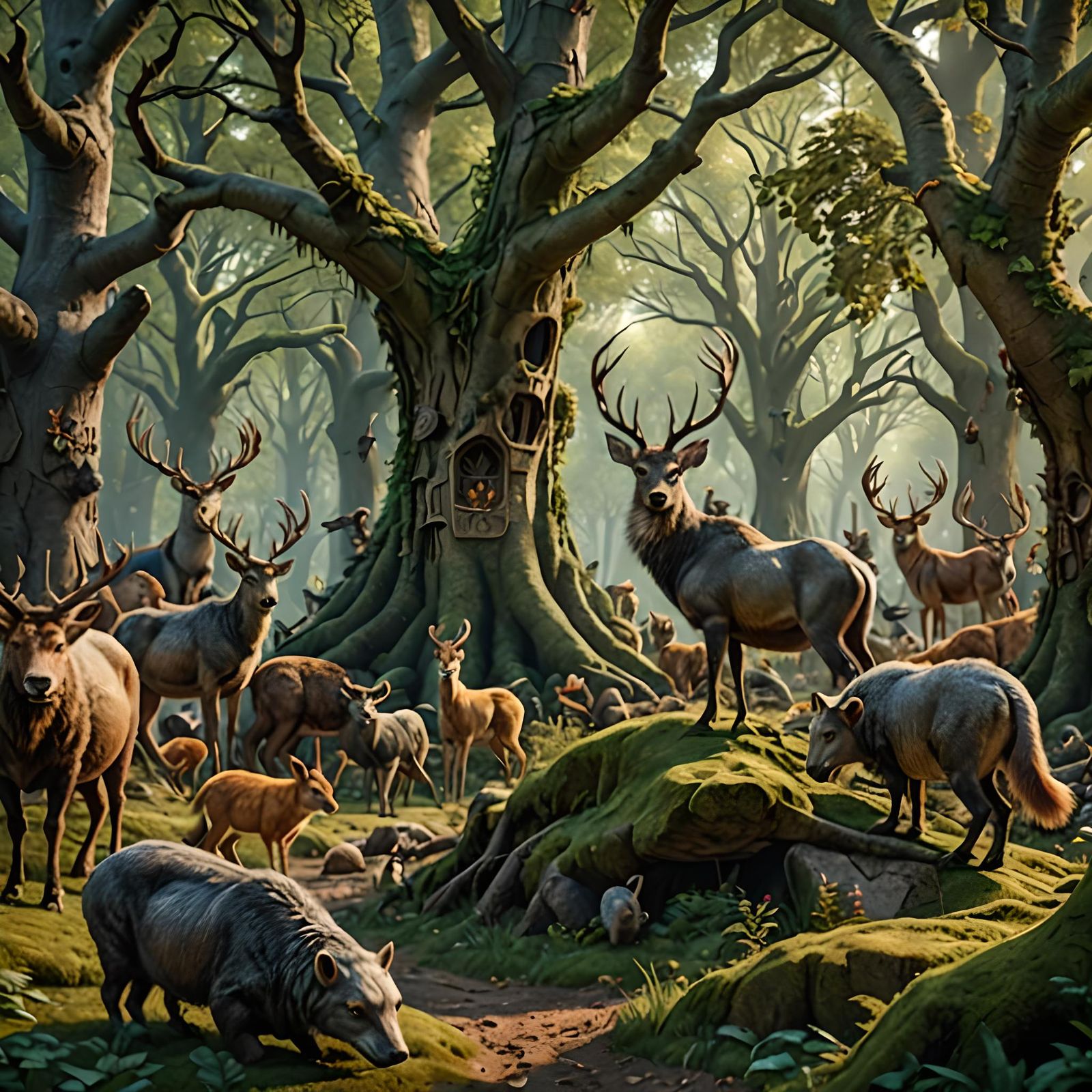 "Forrest of fantasy animals" - AI Generated Artwork - NightCafe Creator