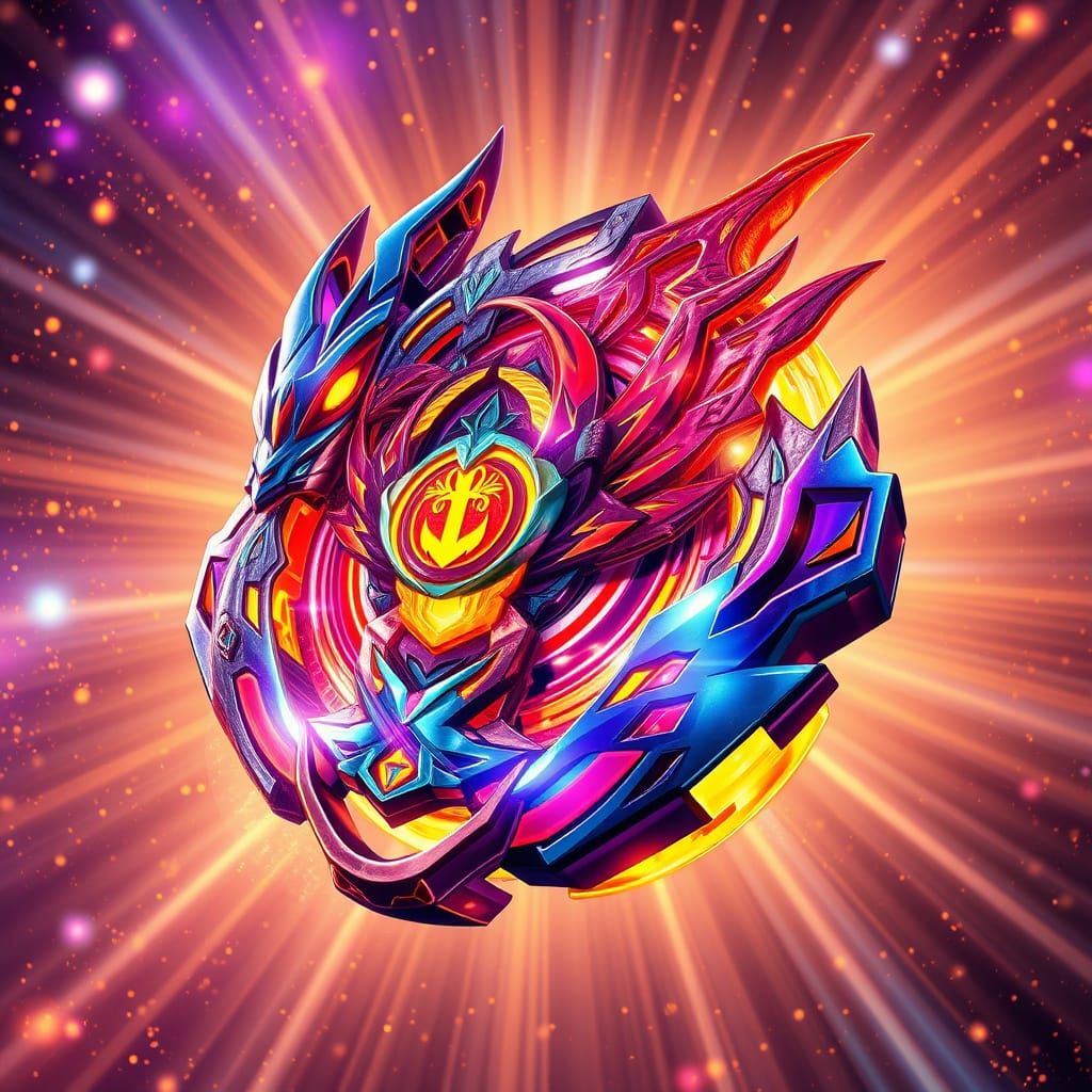 A cosmic-astral fox-dragon warrior beyblade in the beyblade burst series