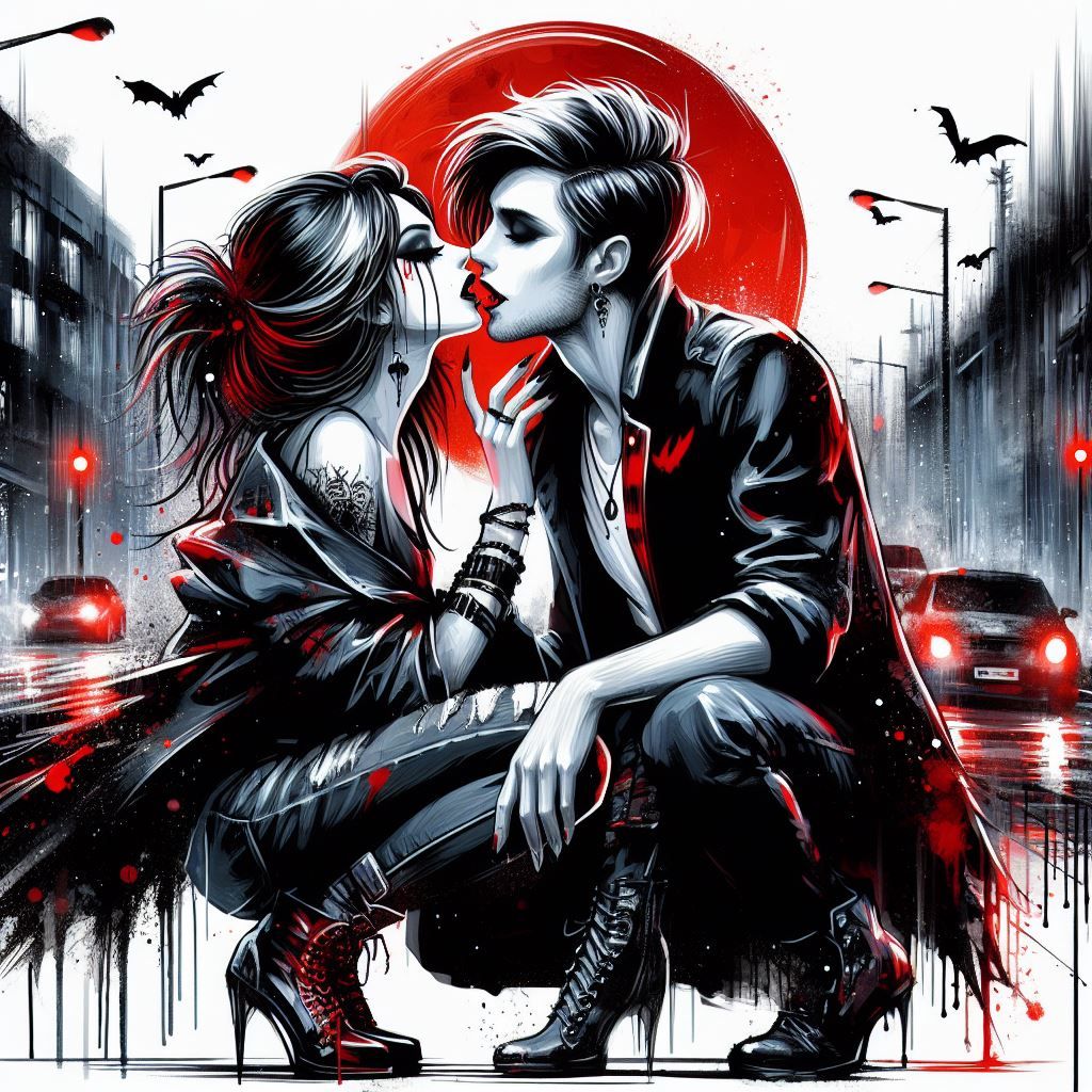 Vampire couple in 2024 - AI Generated Artwork - NightCafe Creator
