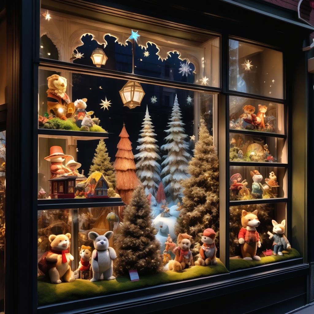 A Woodland Toy Window Display - AI Generated Artwork - NightCafe Creator