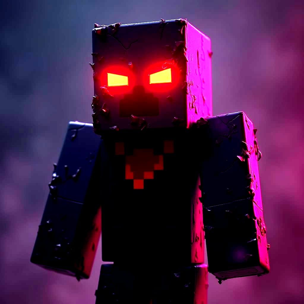 Herobrine's Deadly Gaze: 8K Dark Fantasy Concept A... - AI Art