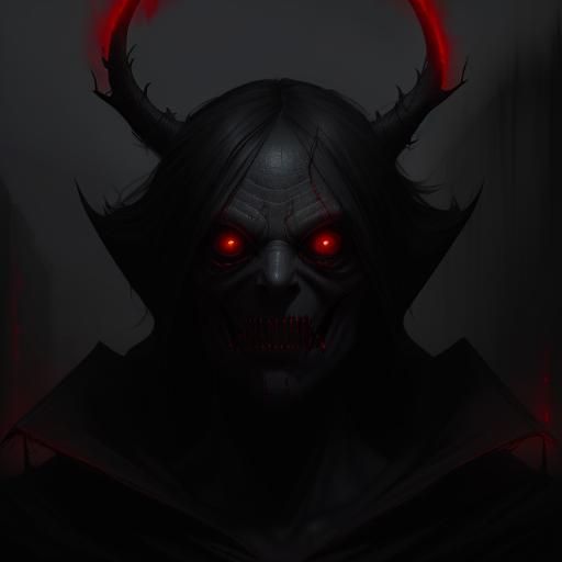 glowing evil red eyes shrouded in mist at midnight - AI Generated ...