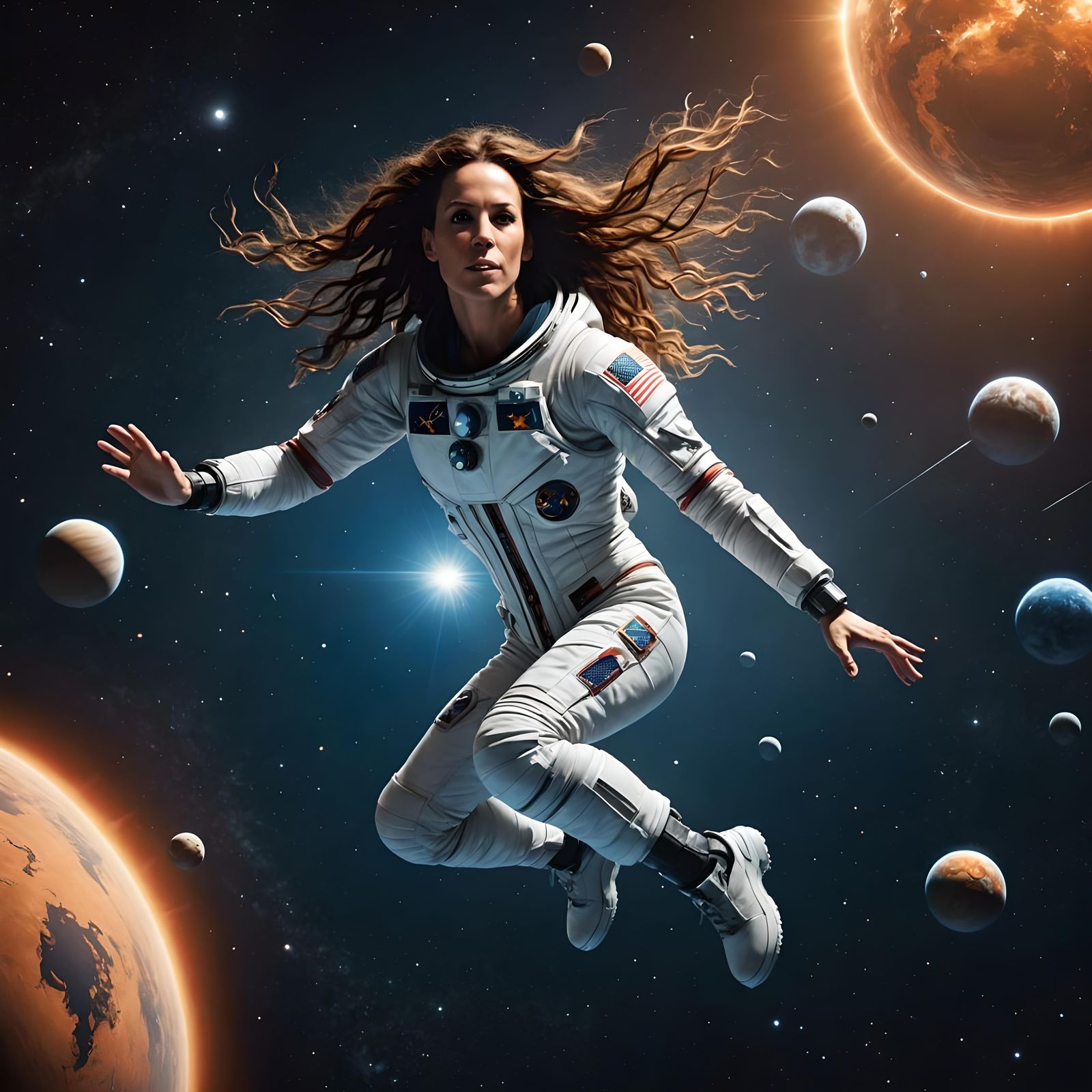 Alanis Morissette in Outer Space! - AI Generated Artwork - NightCafe Creator