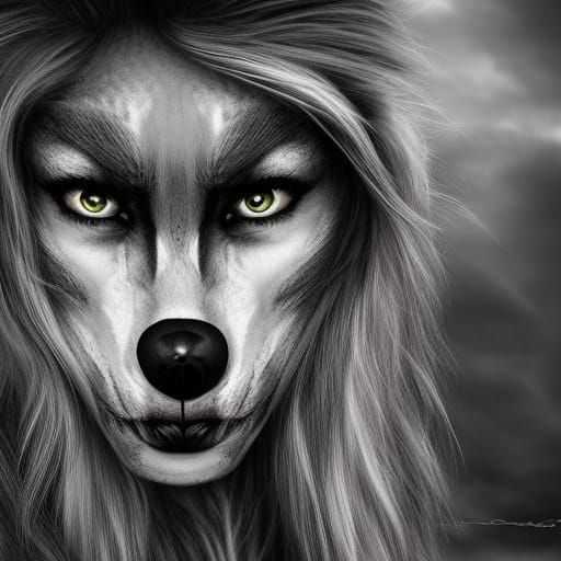 beautiful werewolf female, Royo, realistic - AI Generated Artwork ...