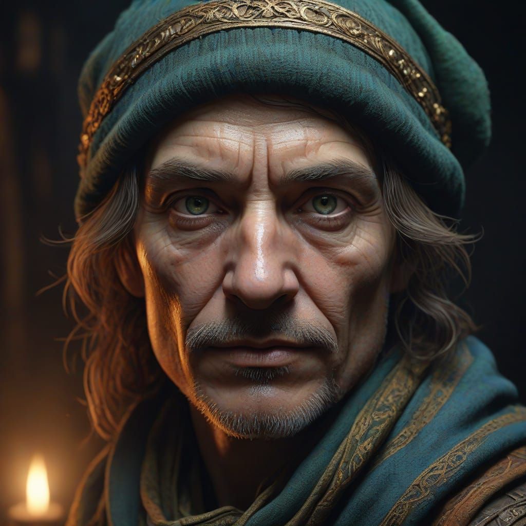 Human Magic-User - Ancient Mystic Revealed in Muted Earthy T...