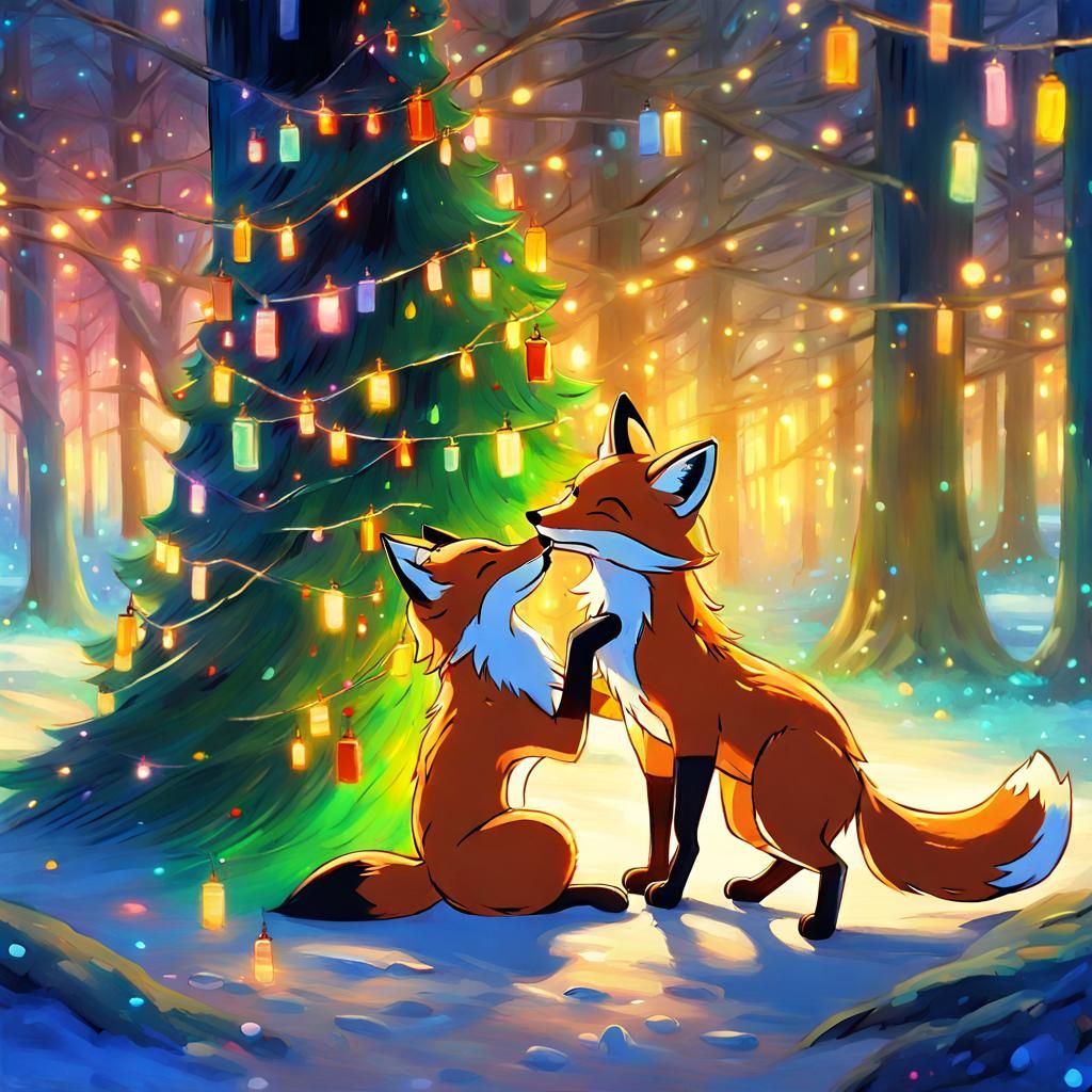Christmas Cuddles - AI Generated Artwork - NightCafe Creator