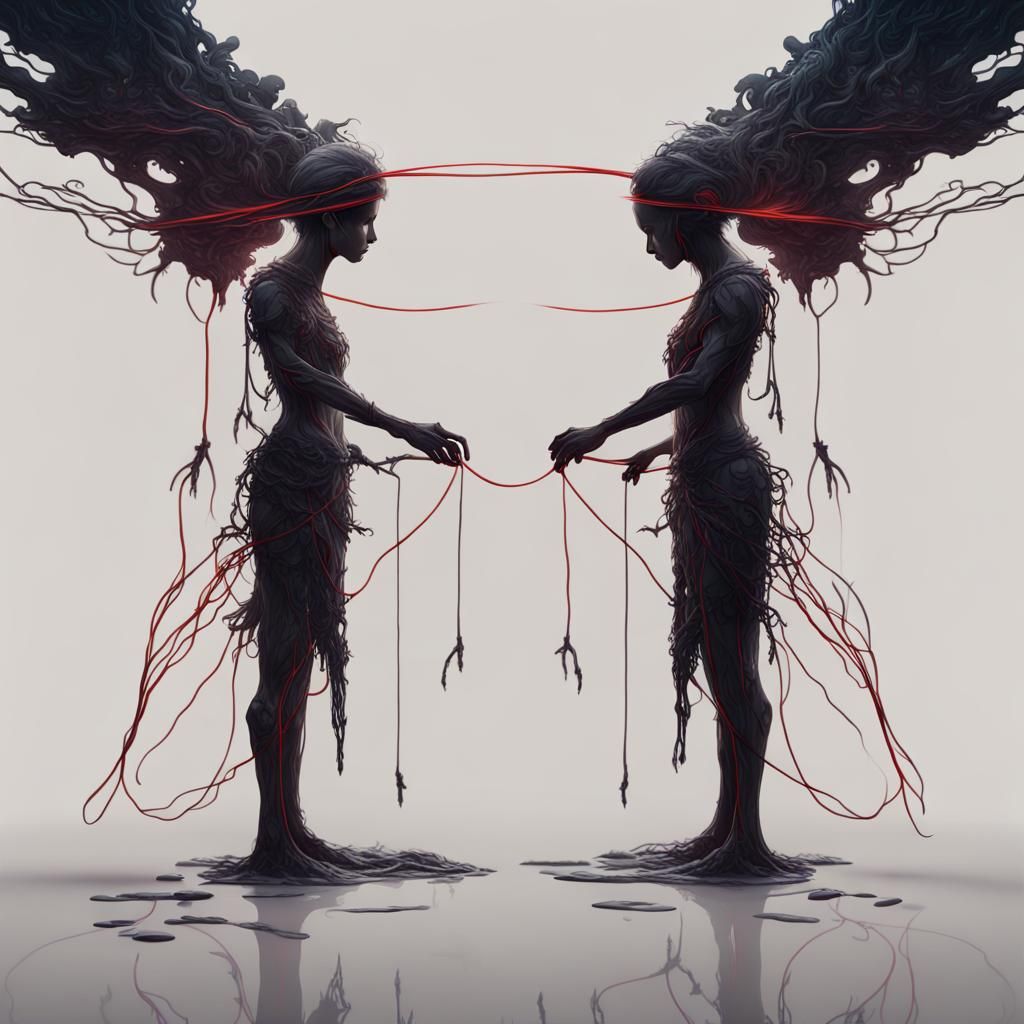 Red thread - AI Generated Artwork - NightCafe Creator