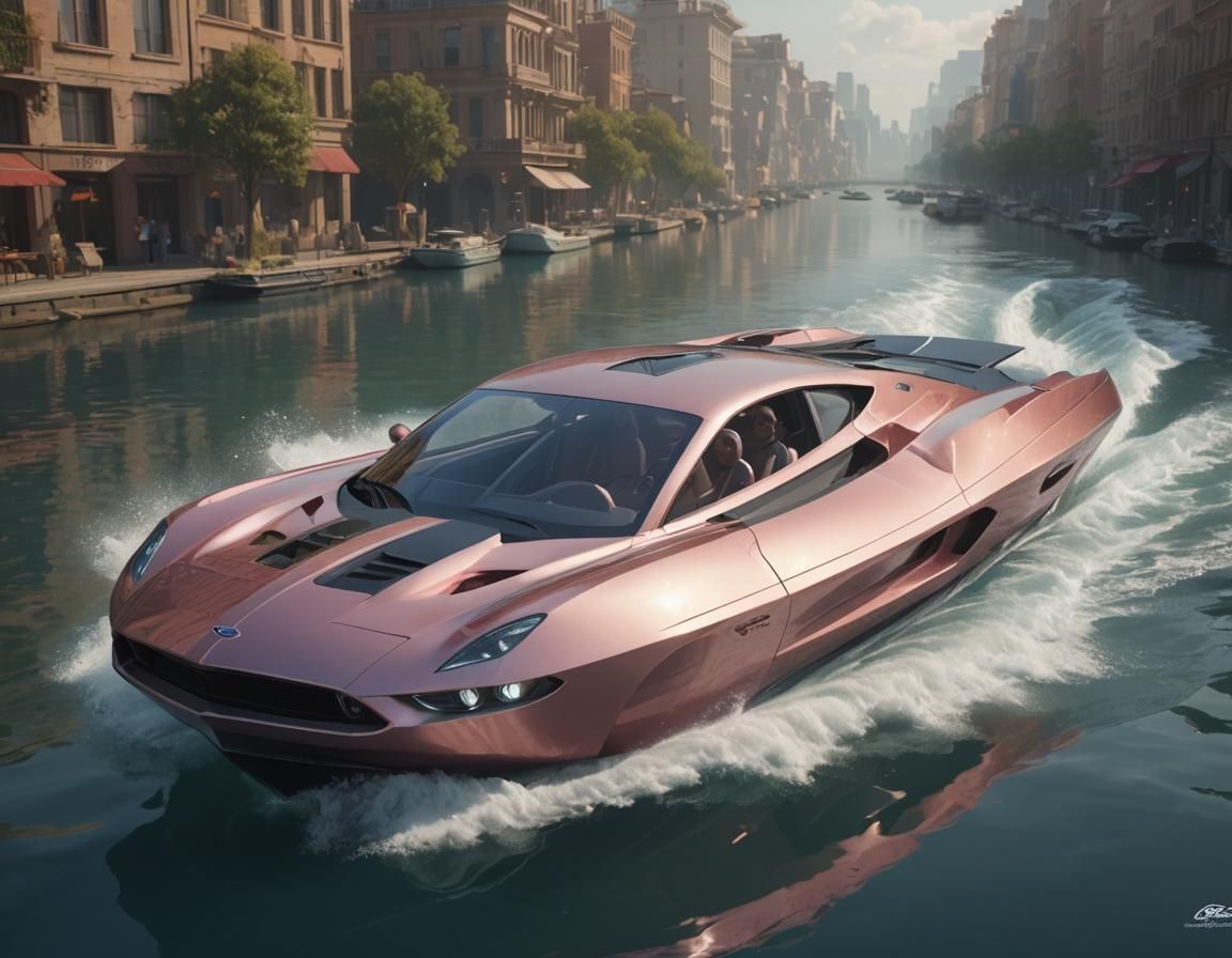 Ford Sea-Mustang GT Speedboat - AI Generated Artwork - NightCafe Creator