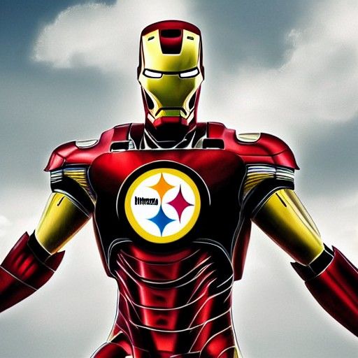 Iron Man - Iron Man as Pittsburgh Steelers Player in 8K