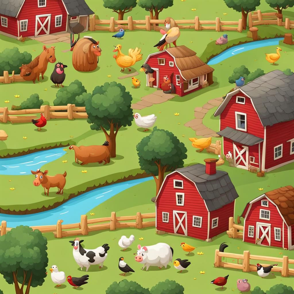 Cartoon farm house - AI Generated Artwork - NightCafe Creator