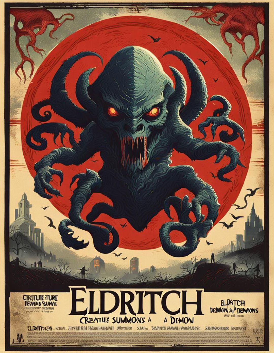 Edritch horror movie poster - AI Generated Artwork - NightCafe Creator