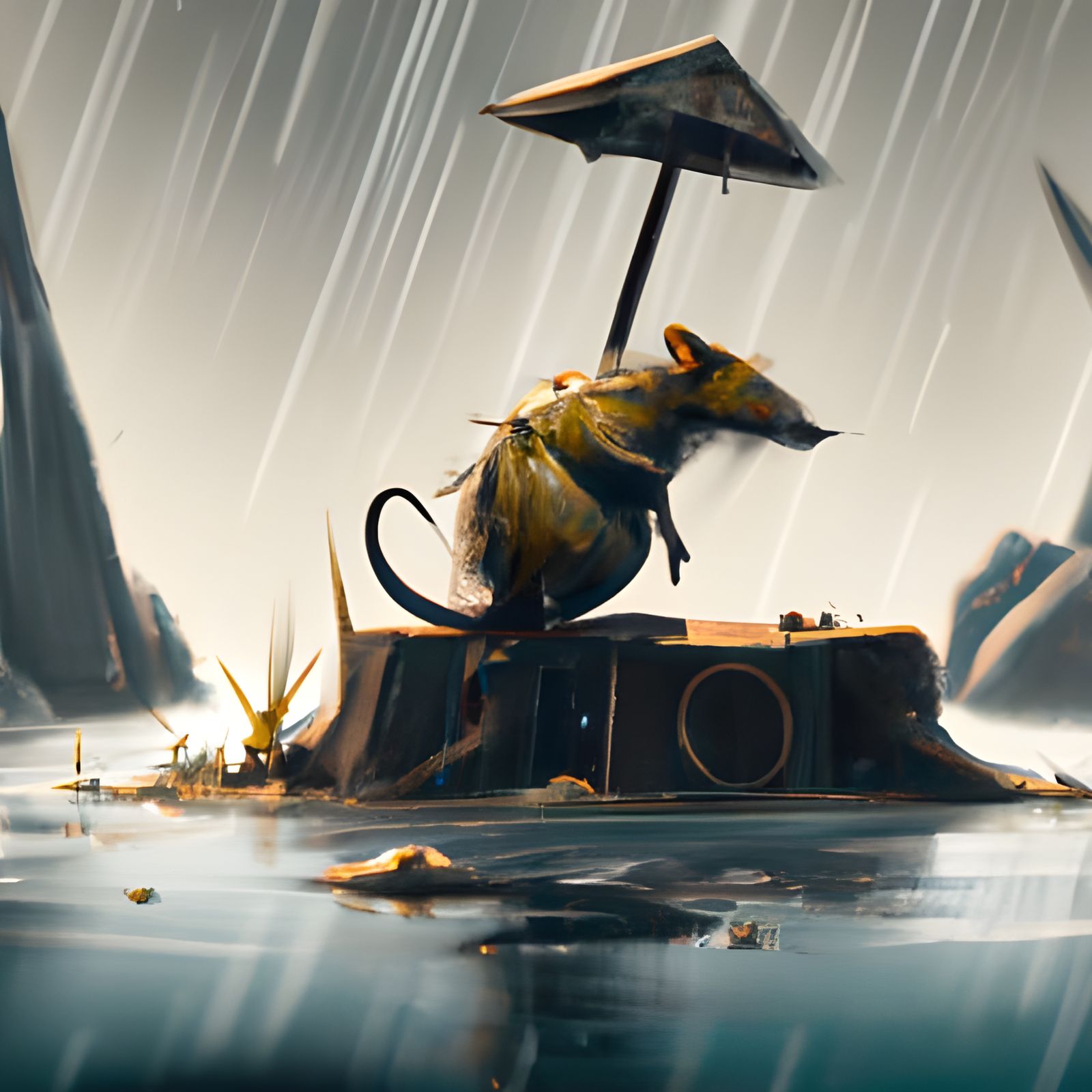 BIG OLD RAT IS DEAD. THE LITTLE CRIPPLED RAT SITS THERE CRYING IN THE ...