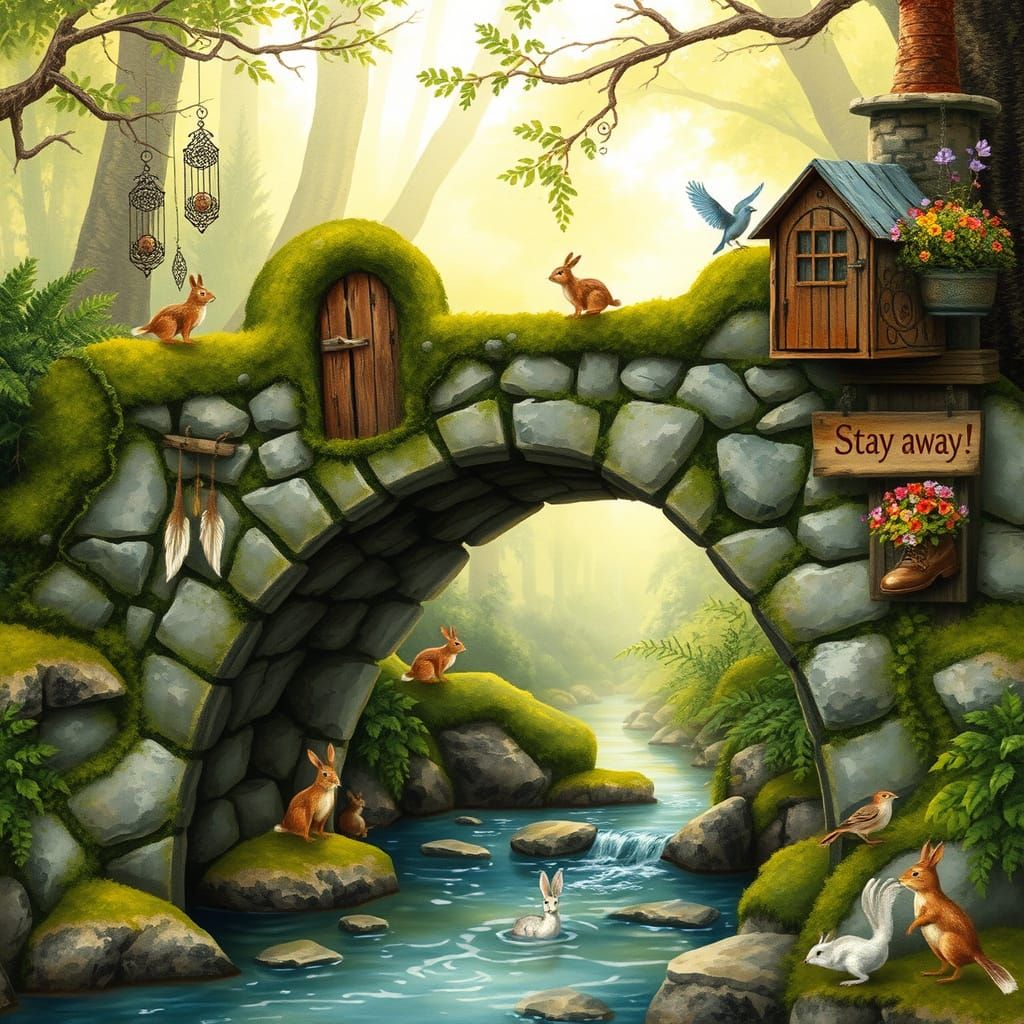 Bridges - The Troll's Bridge House - Ancient Stone Bridge, S...