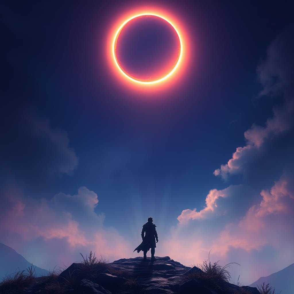 Eclipse - Mystical Eclipse Realm Unfolds in Vibrant, Etherea...