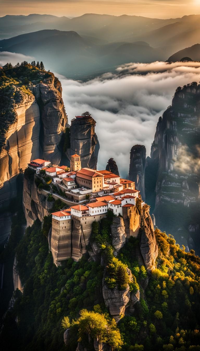 Meteora floating monastery complex - AI Generated Artwork - NightCafe ...
