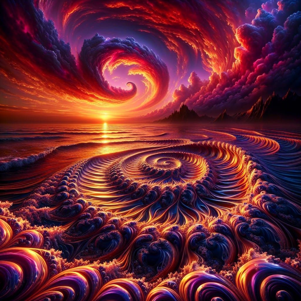 Fractalized waves and sky - Fractalized waves and sky