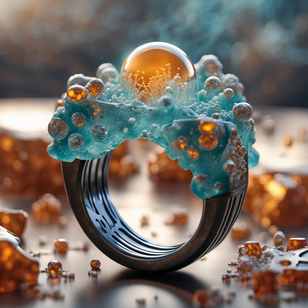 Resin Ring Pixar 8k shot of Resin Molecule Model ring by Hasselblad X2D ...