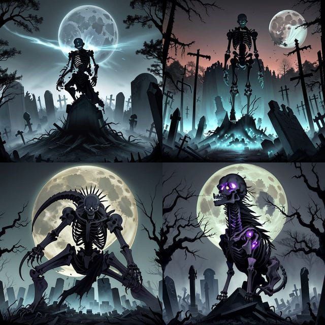 Dark Fantasy Anime Key Visual: Bone Elemental Rise... - AI Art