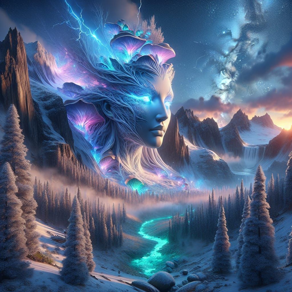 Goddess of The Frost - Surreal Goddess of the Frost in Panor...
