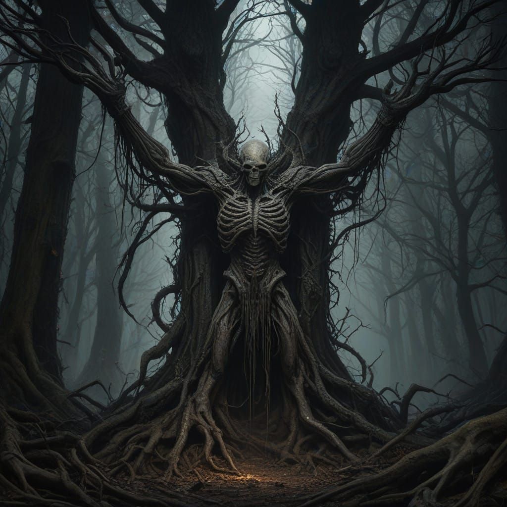 Horrifying Tree Creeper - Dark Fantasy Tree Creeper in Eeri...