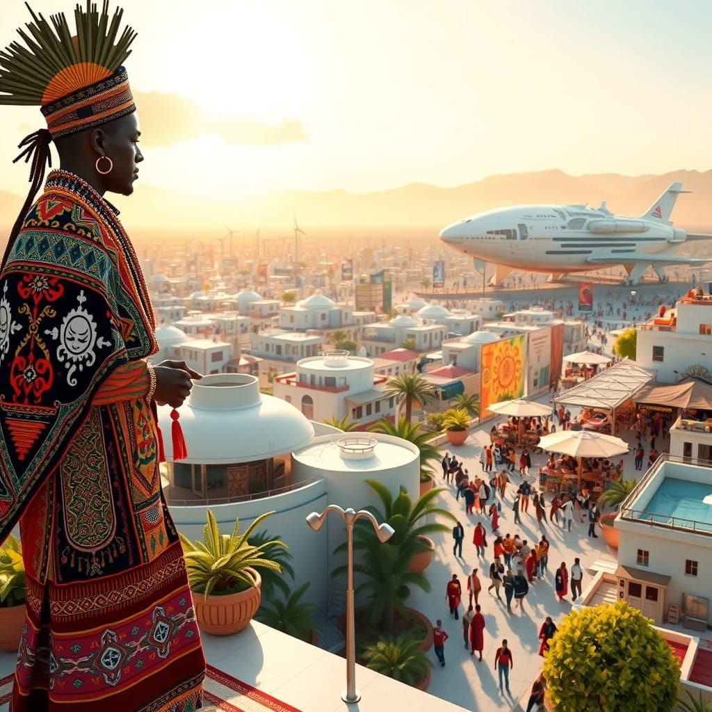 A View of the Solarpunk iKwezi Colony on Terraformed Venus