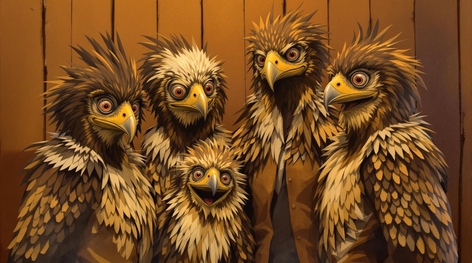 Hawkward Family Photo - Family Hawks in Formal Attire