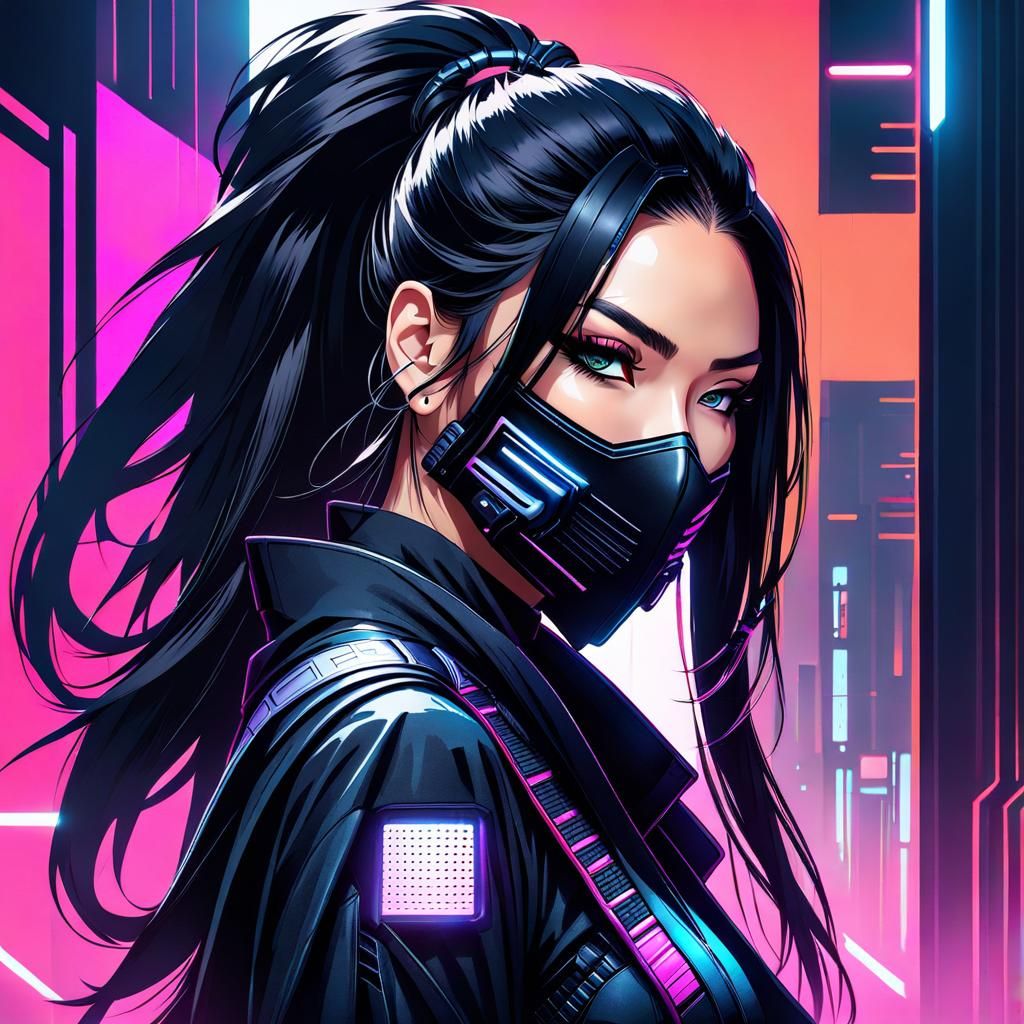 Cyberpunk Ninja - AI Generated Artwork - NightCafe Creator