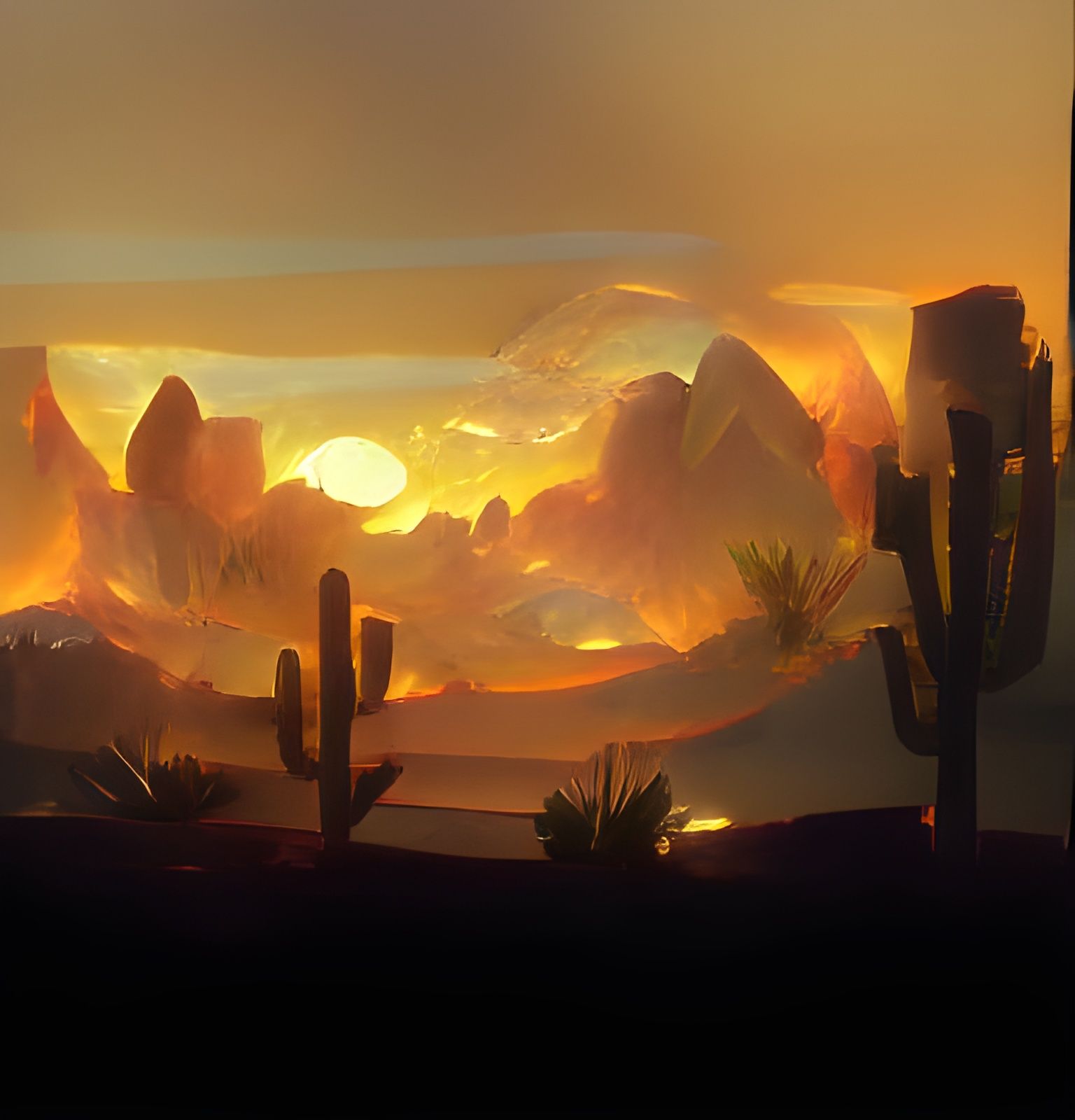 Arizona desert sunset - AI Generated Artwork - NightCafe Creator