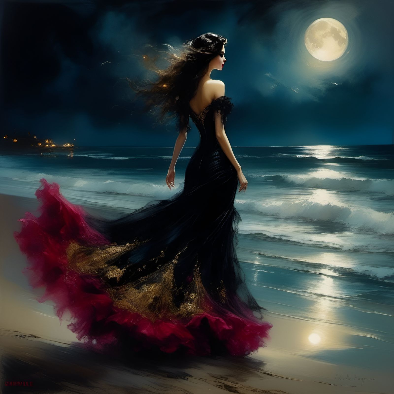 Moonlit Walk - AI Generated Artwork - NightCafe Creator