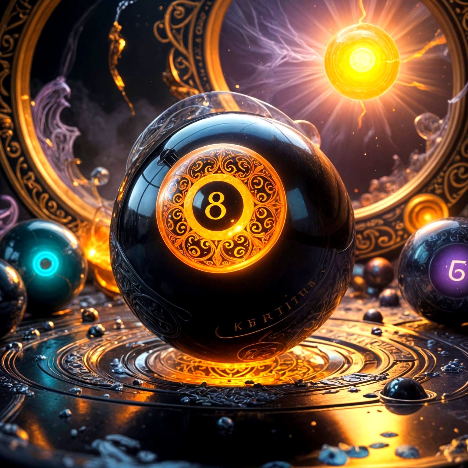 Fantastical Fortune-Telling Magic 8-Ball in Vibran... - AI Art
