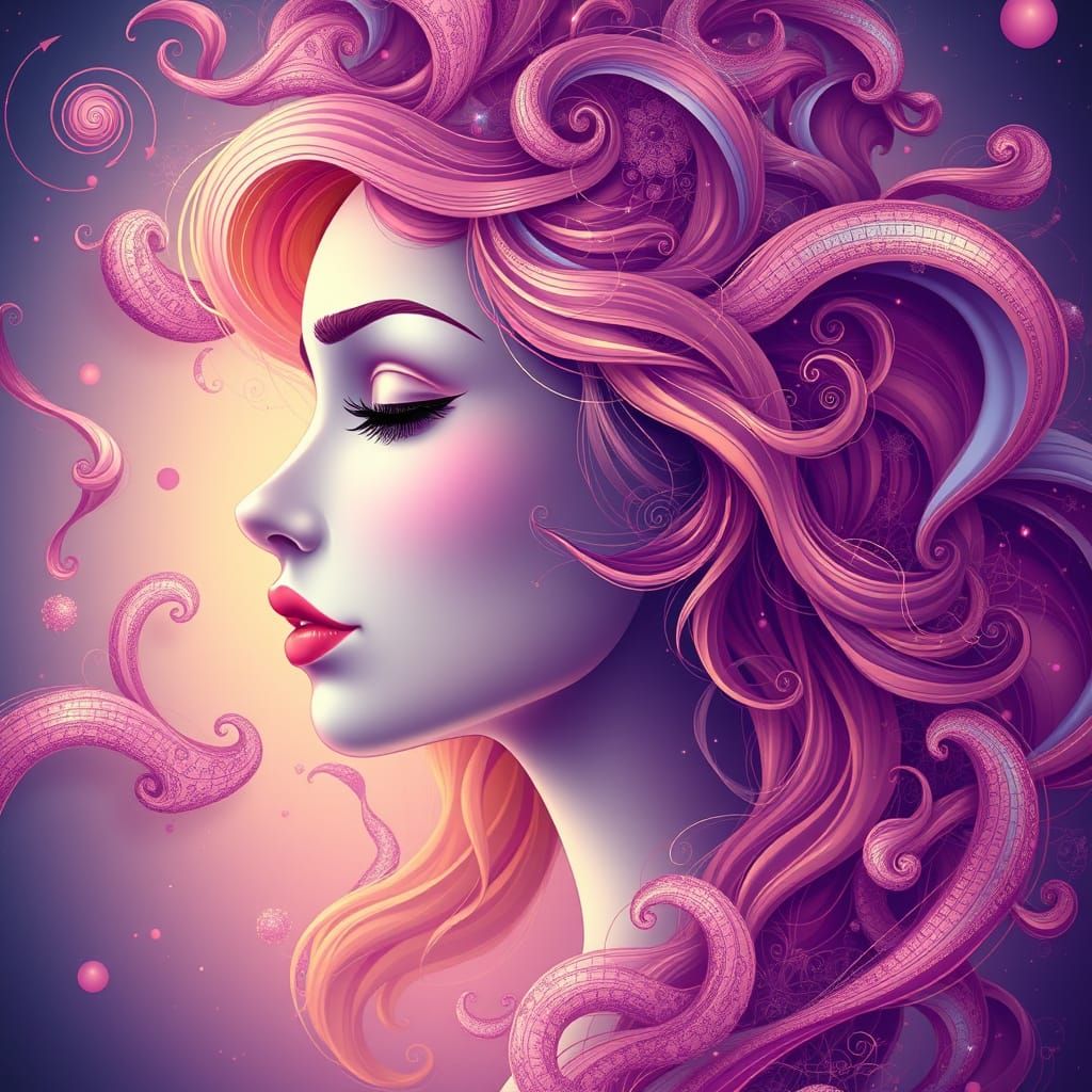 Pinky boo - Whimsical Woman in Ethereal Fantasy