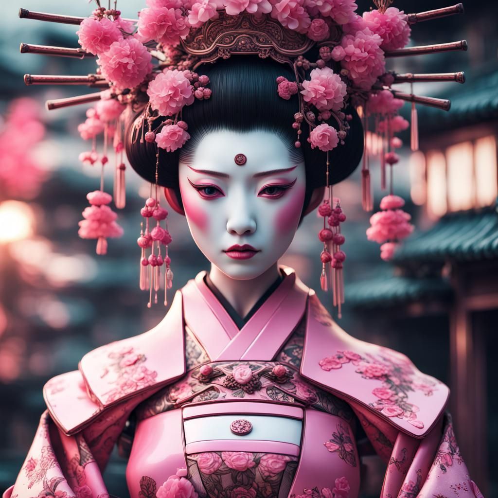 Pink Geisha-Bot - AI Generated Artwork - NightCafe Creator