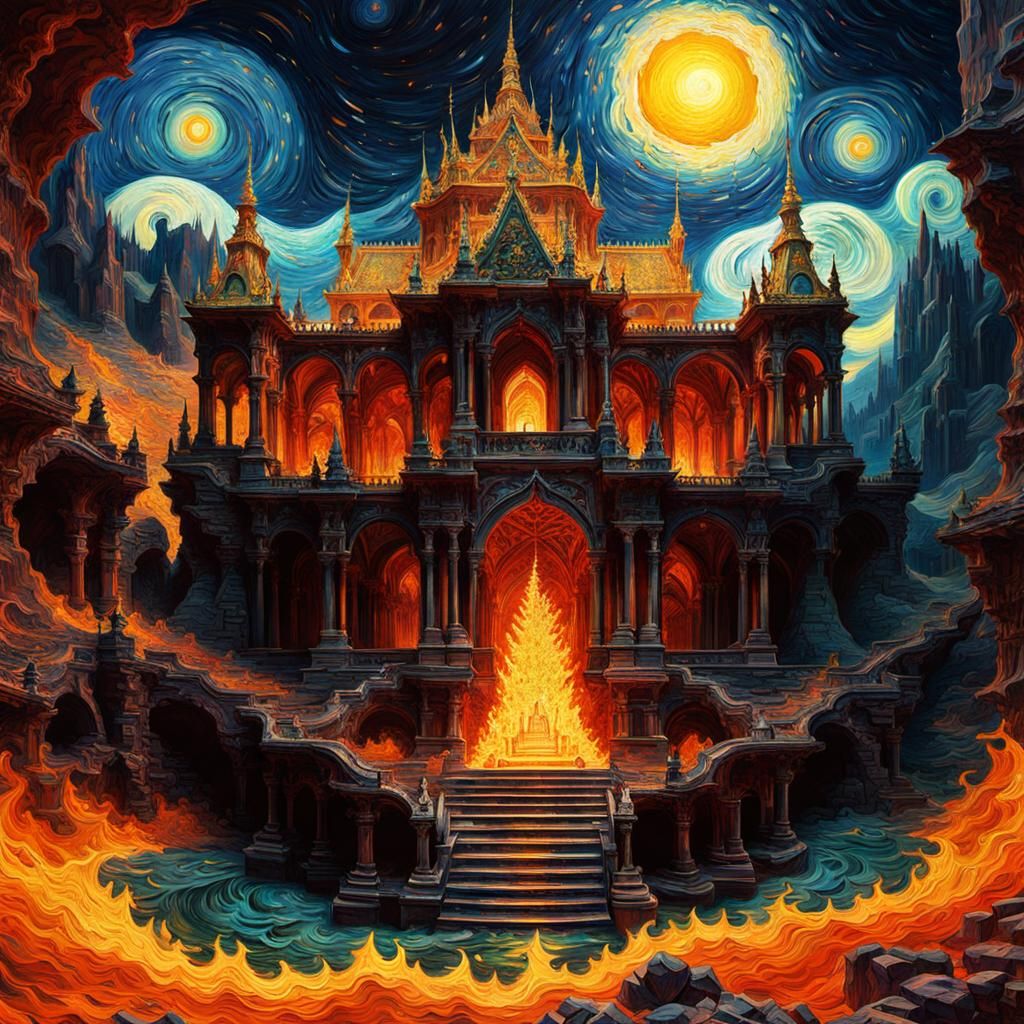 Devils palace in hell, Vincent Van Gogh - AI Generated Artwork ...