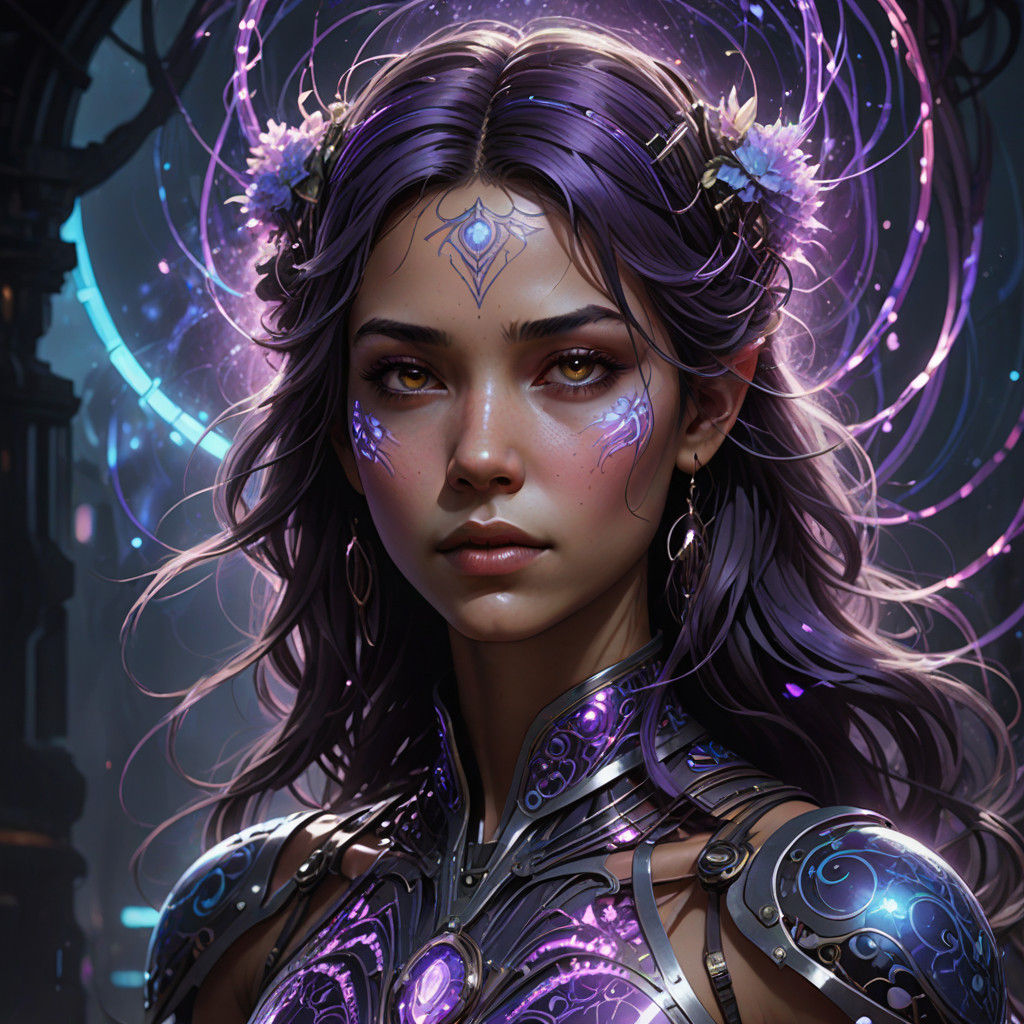 nega - Intricate Cyberpunk Goddess in Ethereal Haze