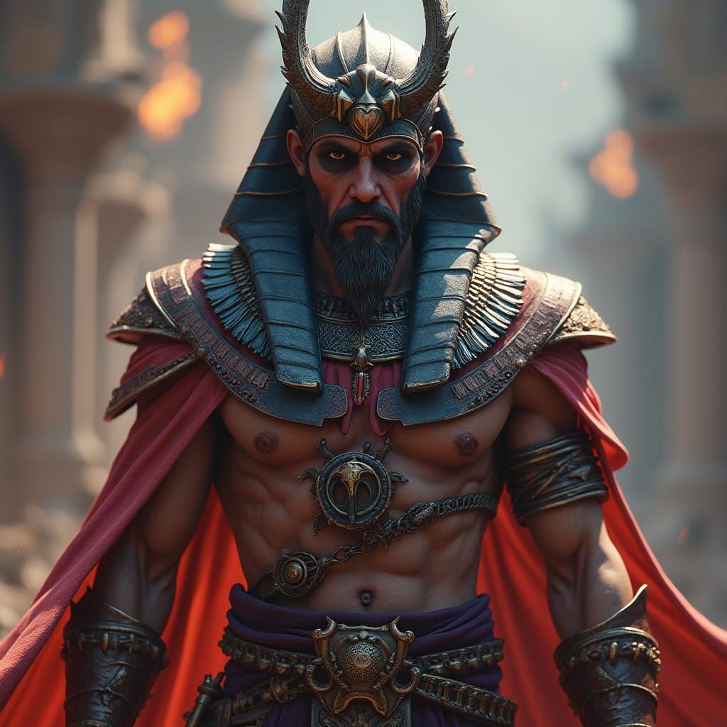 Egyptian Warrior in Gothic Armor - AI Art