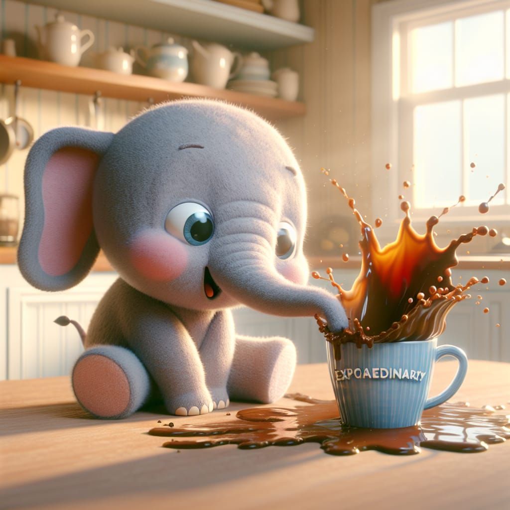 Cute animation style A small, cute and sweet elephant animation ...