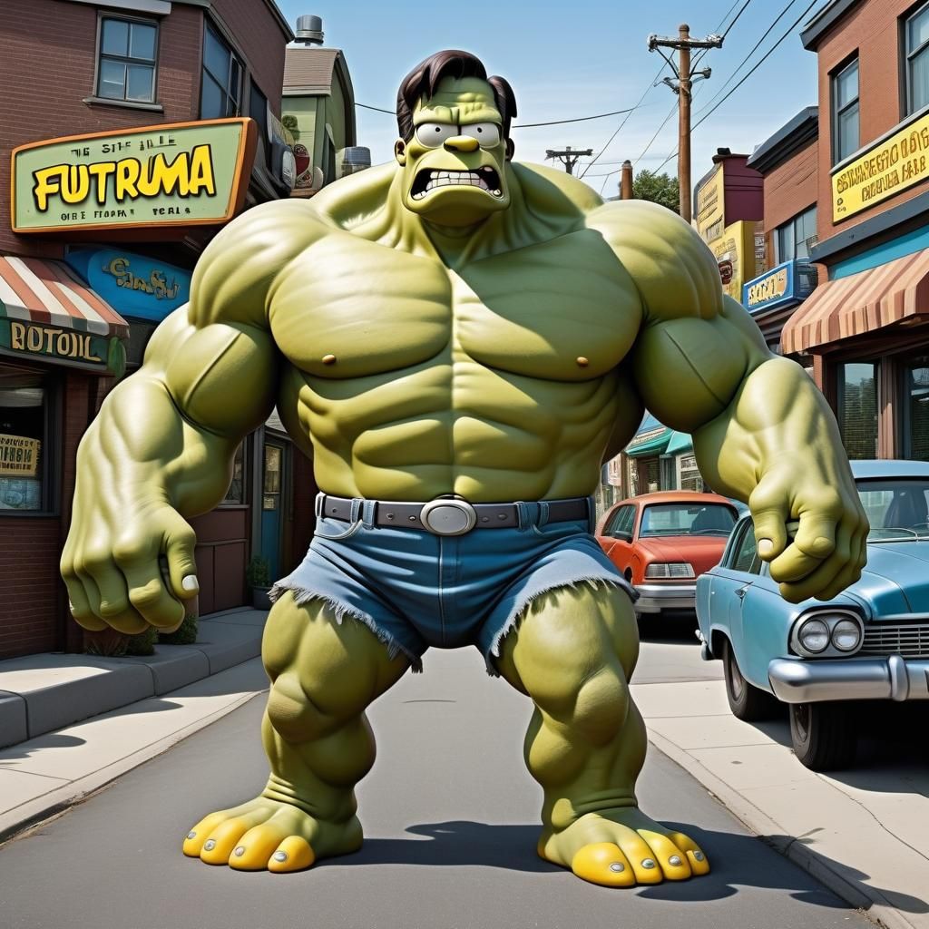 The Incredible Hulk as a character in The Simpsons - AI Generated ...