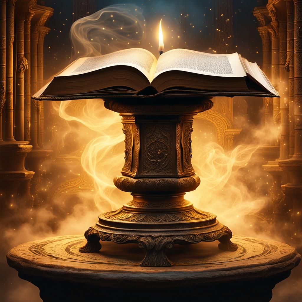 Ethereal Book of Ancient Wisdom in Mystical Realis... - AI Art