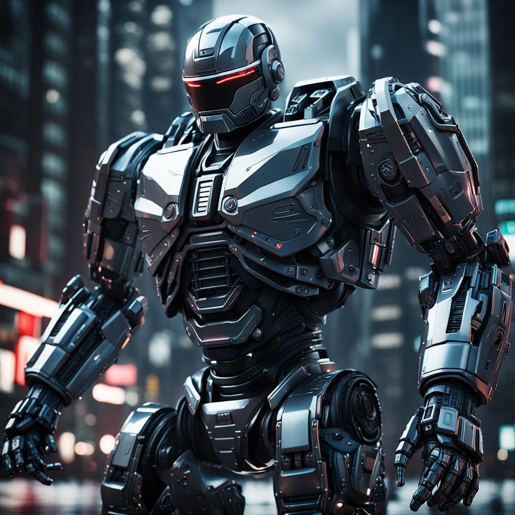 RoboCop intricate details, HDR, beautifully shot, hyperrealistic, sharp ...