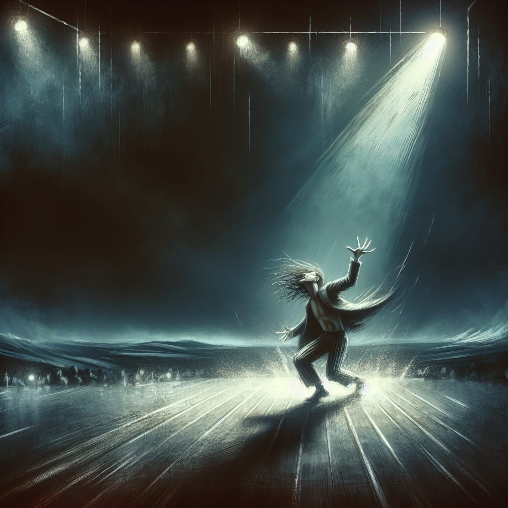 Crazy dancer in an empty stage - AI Generated Artwork - NightCafe Creator