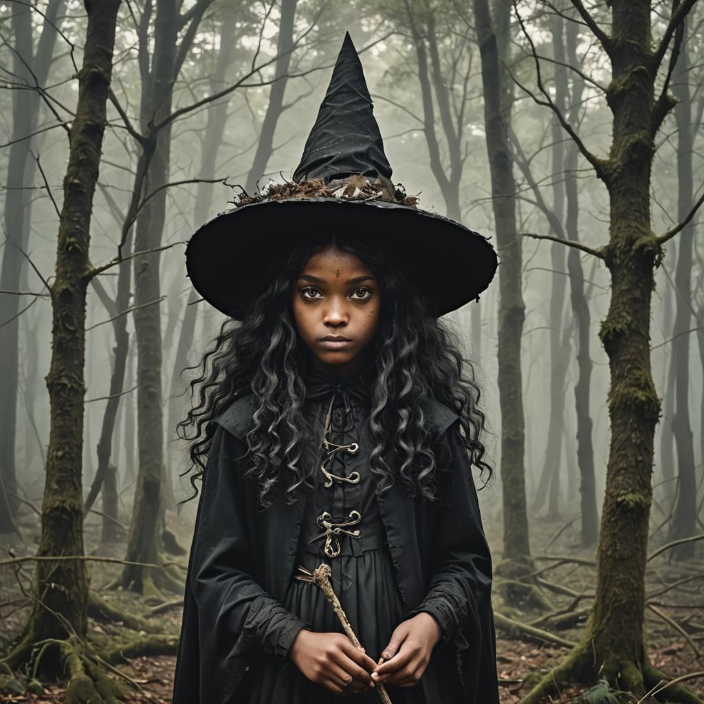 The ebony black witch apprentice - AI Generated Artwork - NightCafe Creator