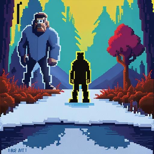 Bigfoot Pixel art - AI Generated Artwork - NightCafe Creator
