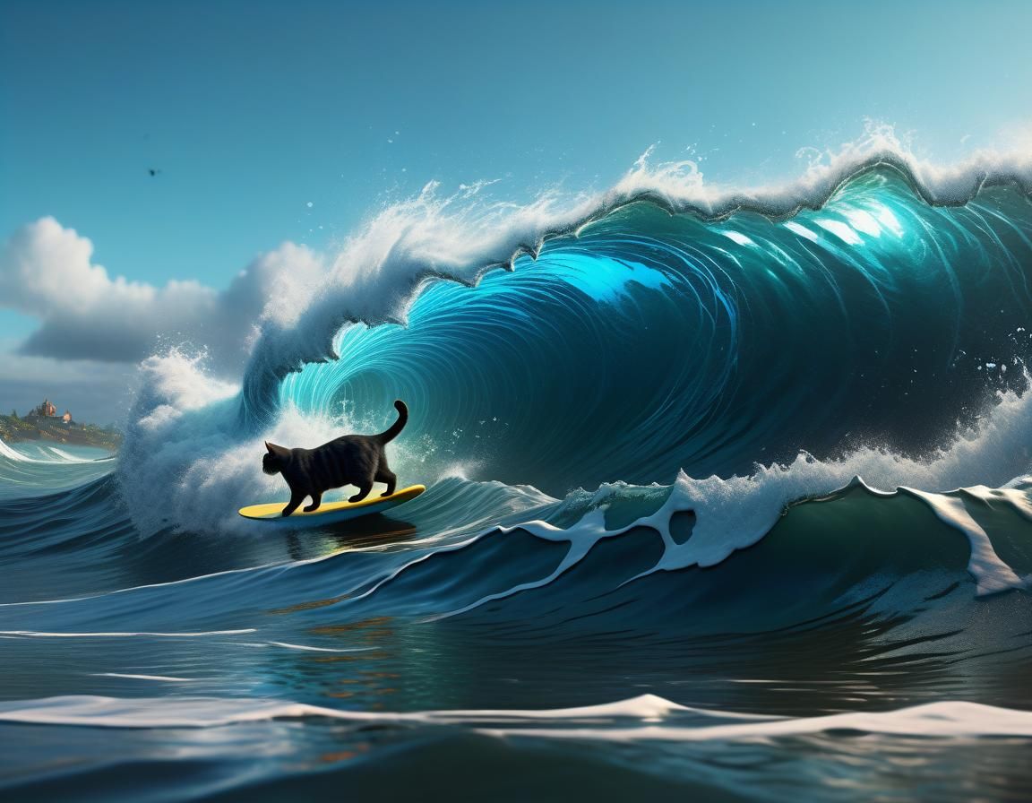 Ocean waves - AI Generated Artwork - NightCafe Creator