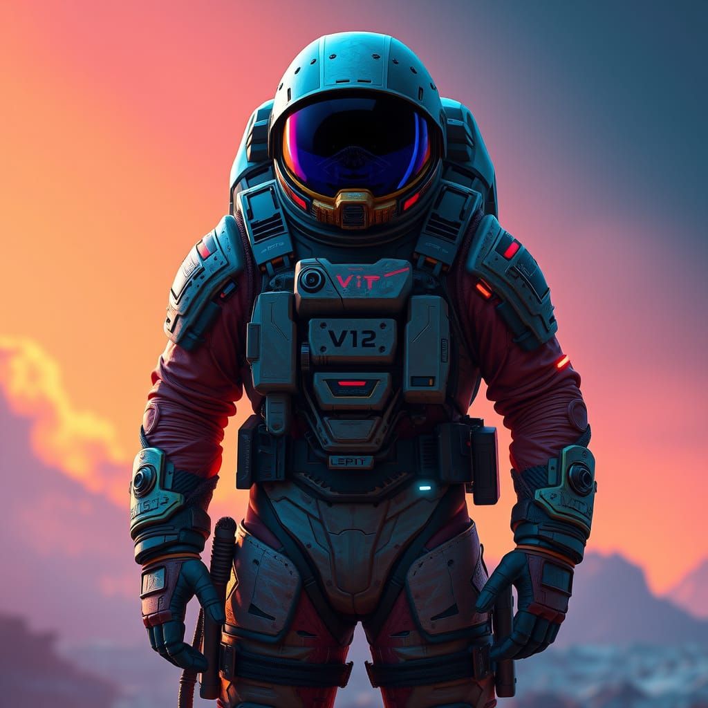 Next Generation Space Suit in Vibrant Matte Painti... - AI Art