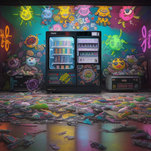 Vibrant Futuristic Vending Machine Unleashes Neon ... - AI Art