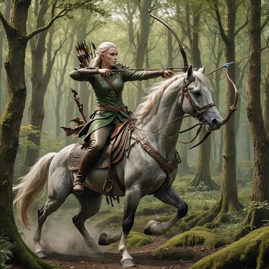 Elven horse archer - AI Generated Artwork - NightCafe Creator